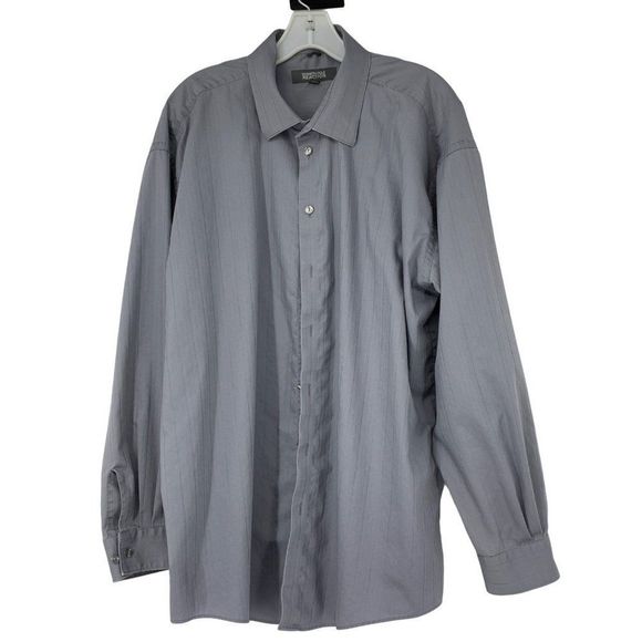 Kenneth Cole | Shirts | Mens Kennethcole Gray Shirtxl 75 3435 Dress ...